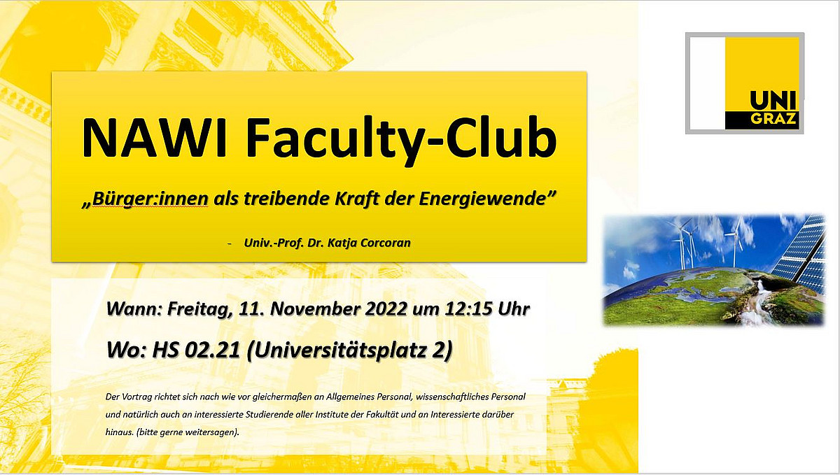 Veranstaltung: 5. NAWI Faculty Club - Naturwissenschaften